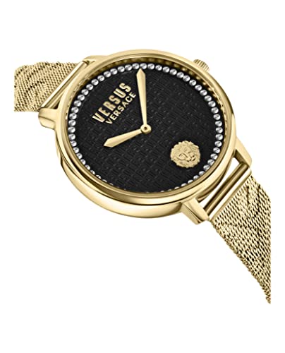 Versus Versace Womens Crystal Gold 36 mm La Villette Bracelet Watch VSP1S3821