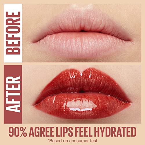 Maybelline New York Lifter Gloss High Shine Lip Gloss with Hyaluronic Acid, Bronzed, 16 Rust