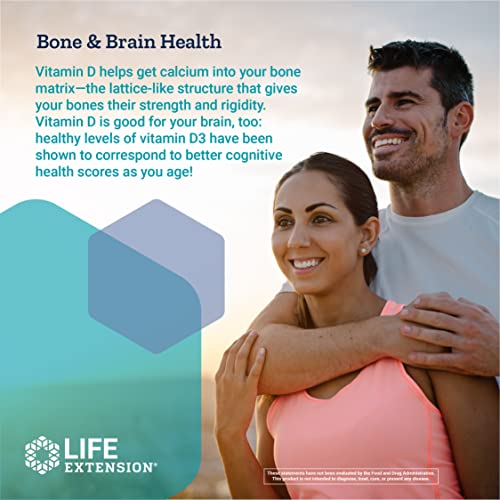 Life Extension Vitamin D3 25 mcg (1000 IU) β Promotes Bone Health, Brain Health An Immune Function β Non-GMO β Gluten-free β 250 Softgels