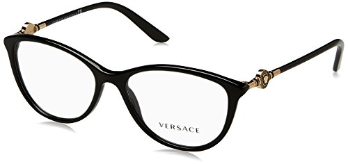 Versace Women's VE3175 Eyeglasses, Black, 54/16/140