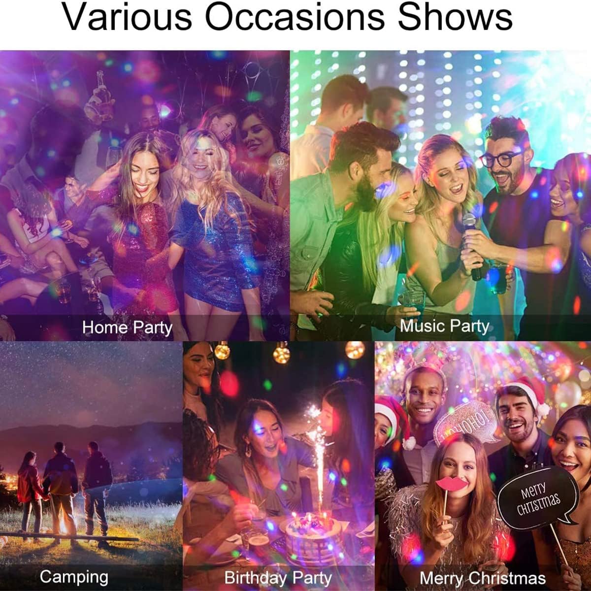 USB Mini Disco Light USB Mini Portable Disco Ball with Mobile Phone Adapter Disco Strobe Ball Party Light for Home Room Bedroom Car Decoration 4W RGBW (A)