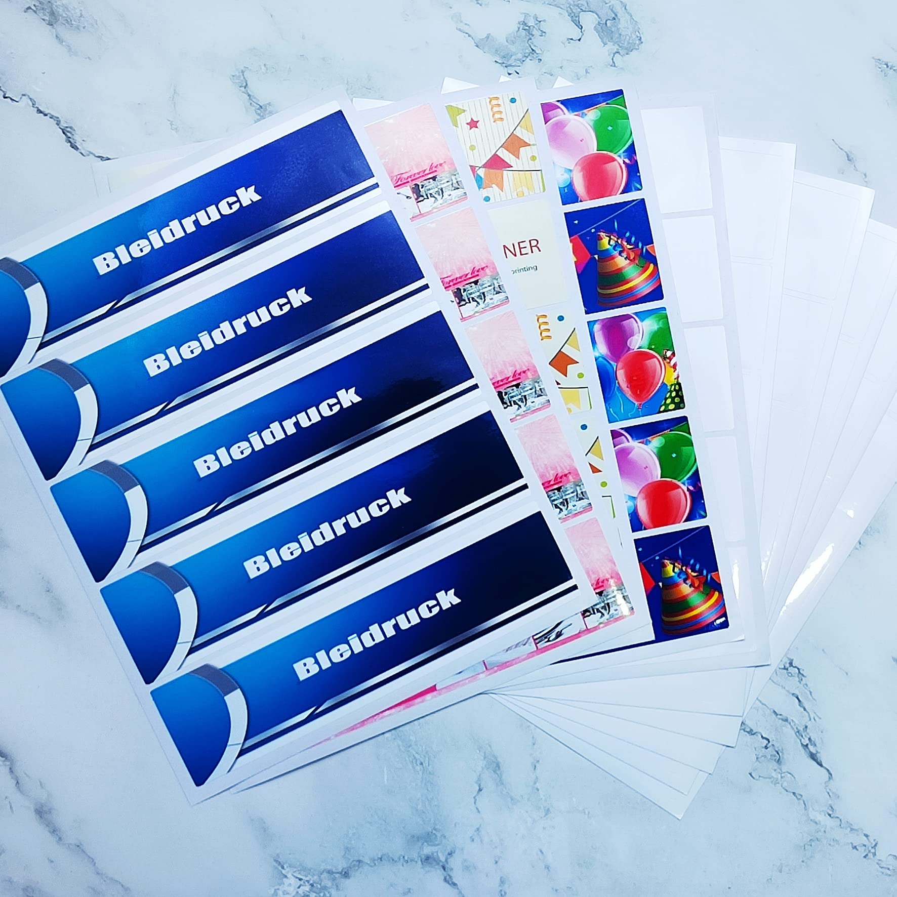 100 Pcs Water Bottle Labels Glossy White Waterproof Stickers ,2"×8" Printable Blank Wraparound Rectangle Labels for Inkjet/Laser Printer