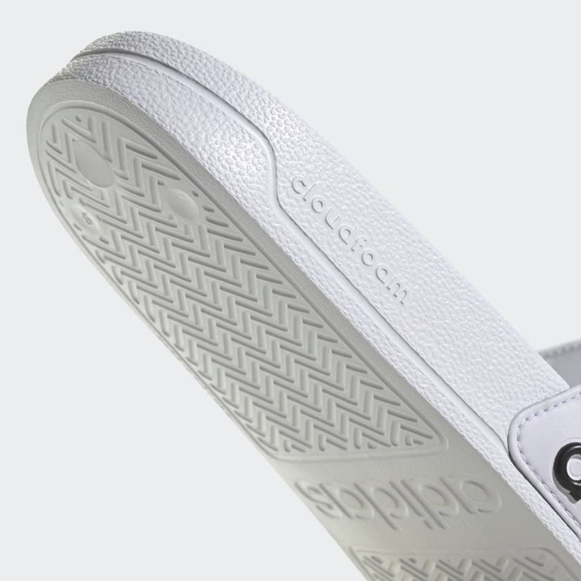 adidas Unisex Shower Slide Sandal, White/Core Black/White, 10 US Men