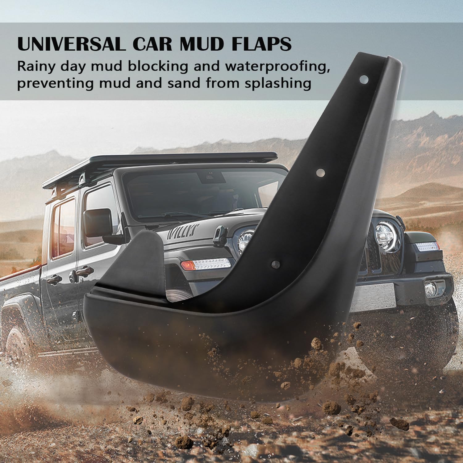 Salior 4PCS Car Mud Flaps,No Drilling Required Splash Guards Bendable Mud Guard for Car,Universal Mud Flaps for Trucks Protects Front & Rear Wheel Automotive Exterior Accessories