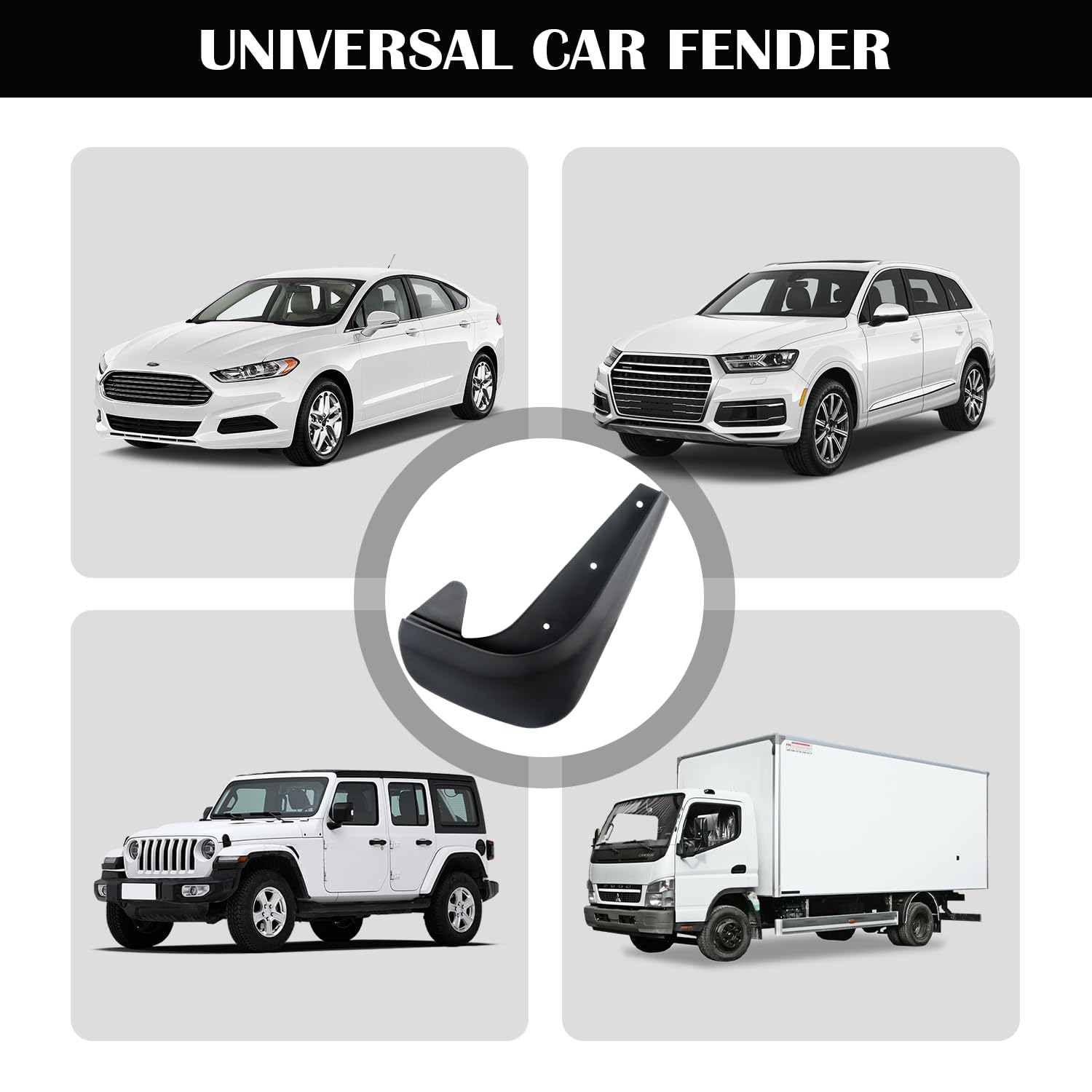 Salior 4PCS Car Mud Flaps,No Drilling Required Splash Guards Bendable Mud Guard for Car,Universal Mud Flaps for Trucks Protects Front & Rear Wheel Automotive Exterior Accessories