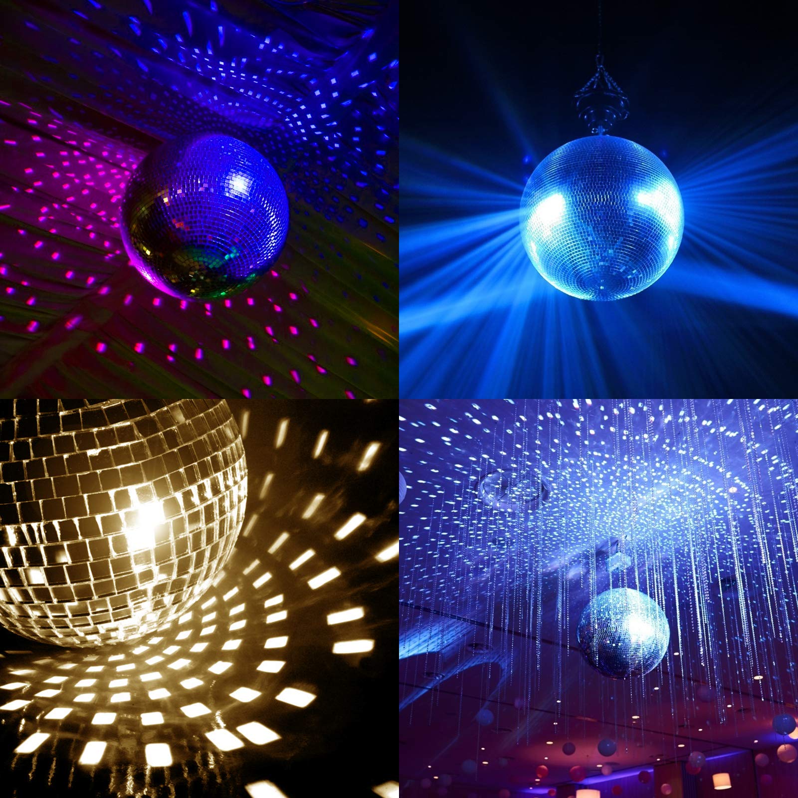 Disco Ball, LEEUEE Gold Mirror Ball Large Ceiling Hanging Disco Ball Lighting Party Decoration for Home Room Dance Parties Bar Pub Xmas Wedding Show Club (8 INCH)