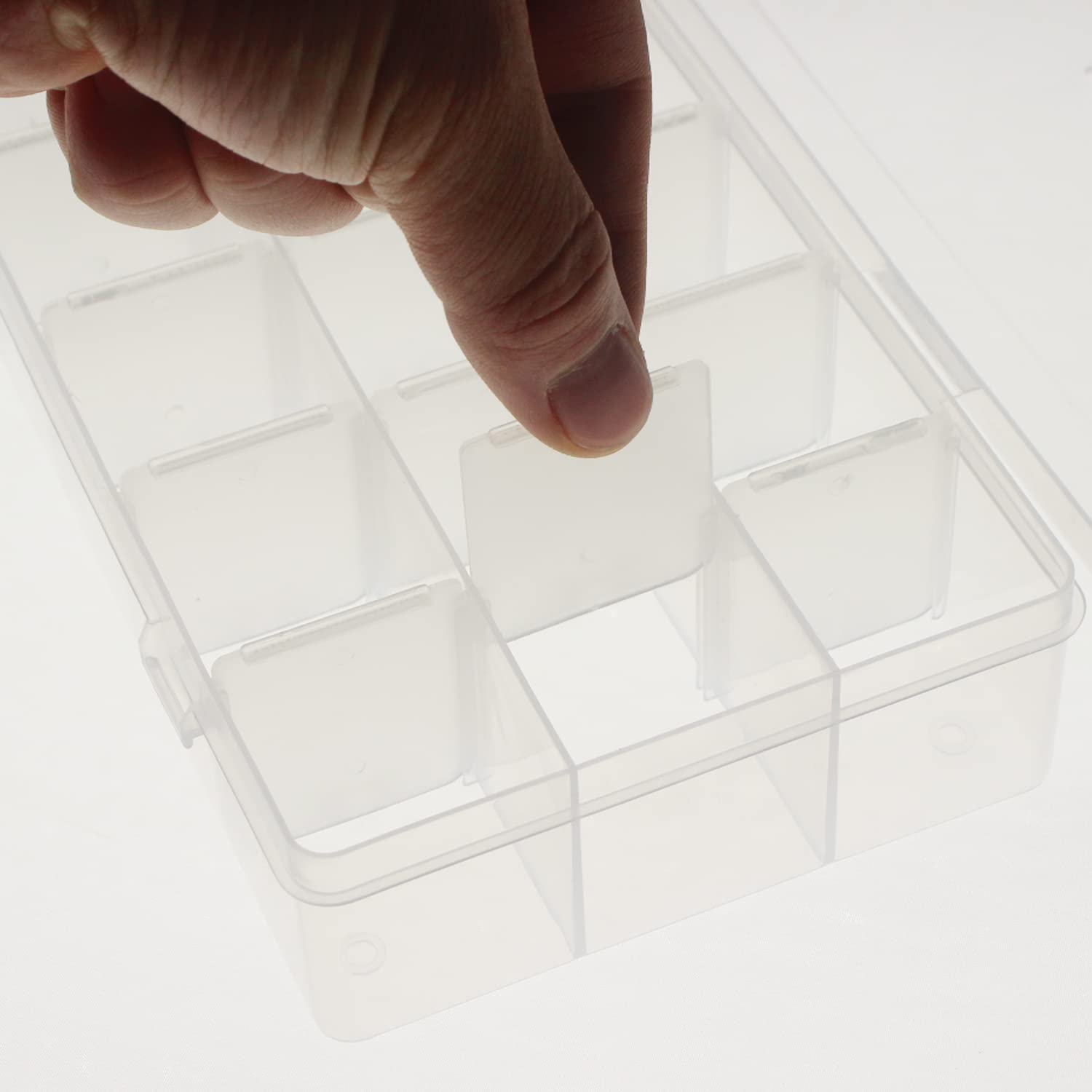 UHZBTEC 18 Grids Storage Containers/Jewelry Organizer Box with Removable Dividers for Bead Organizer (Free Letter Stickers)