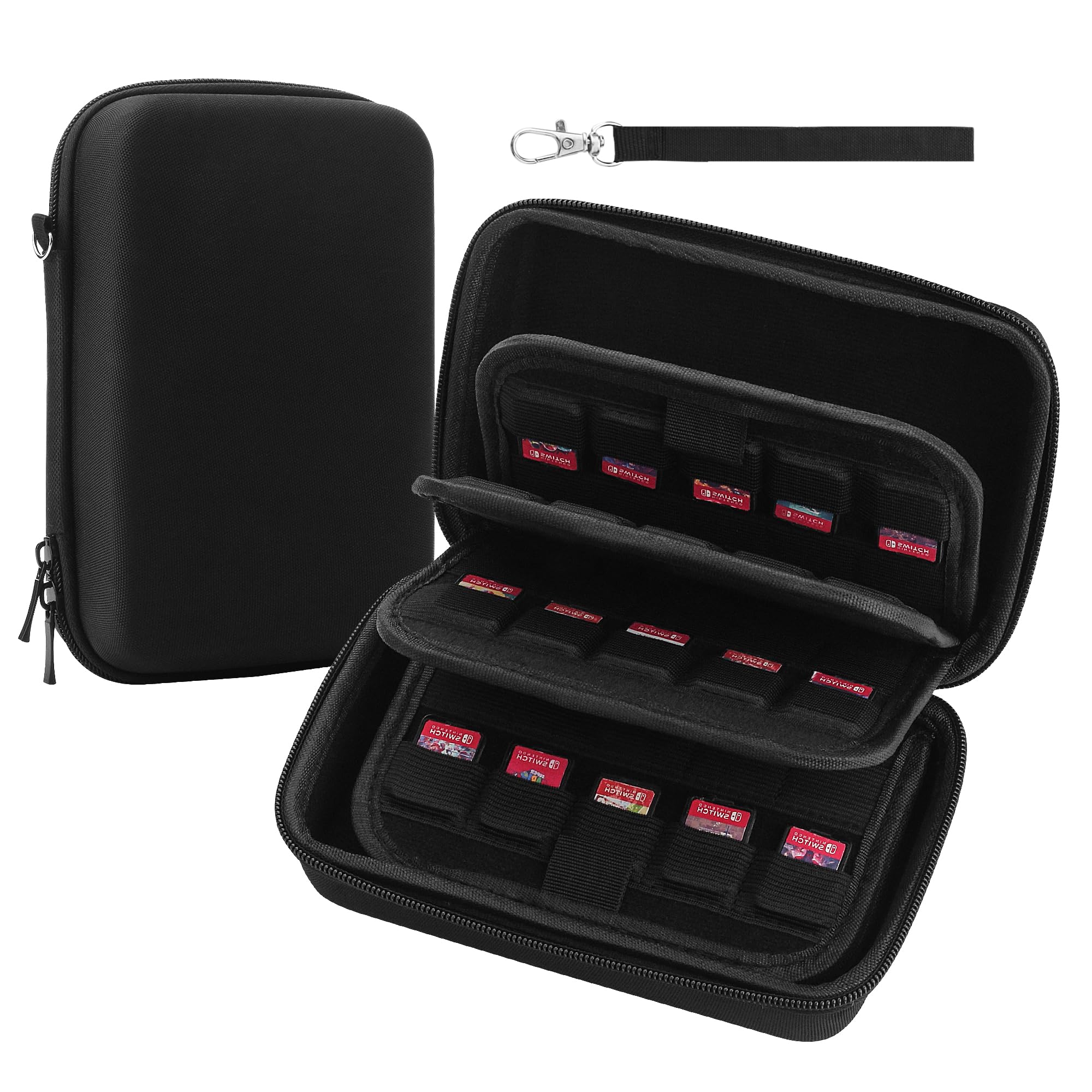 FANPL 120 Switch game Hard EVA Carrying Case Bag, Portable Card Protector with Dual Zipper, Card Collector Album Holder for Nintendo Switch Game Cards and PS Vita Game Cards