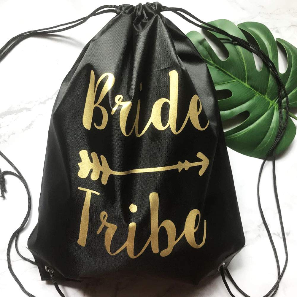 7 Pieces Bride and Bride Tribe Drawstring Bags,Wedding Drawstring Gift Bag for Bridesmaids Bridal Party Supplies …
