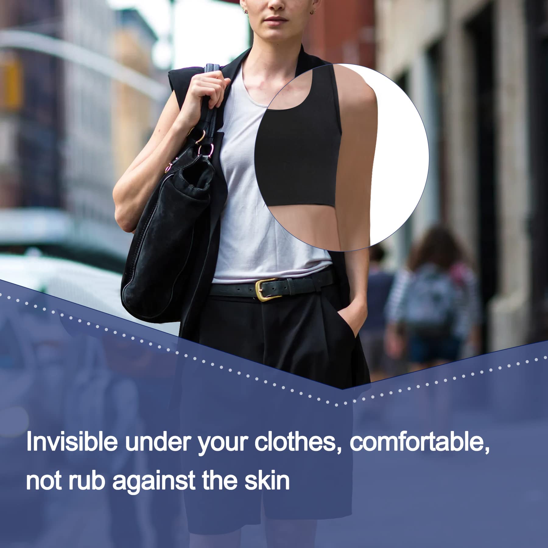 LEINIDINA Chest Binder for Transgender FTM LGBT Tomboy Tops Women Breathable Binder Bra Tank Tops Elastic Black