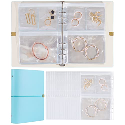 Unicorn Castle Jewelry Travel Organizer Case Jewelry Storage Book Organizer Earring Necklace Holder Jewelry Travel Bag with Transparent Zipper Bag for Women Ring Bracelets, Green
