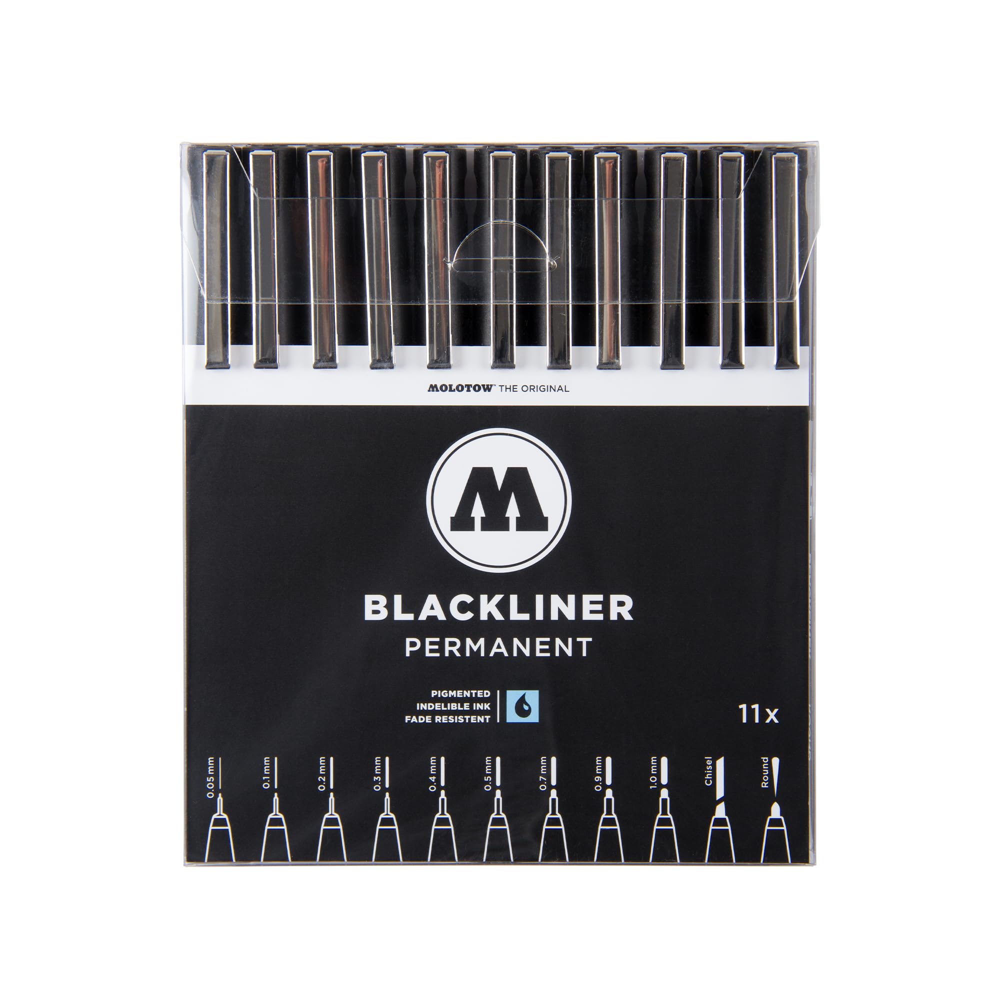 MOLOTOW Blackliner Pen Complete Set, 11 Pens, 1 Set Each (200.485)