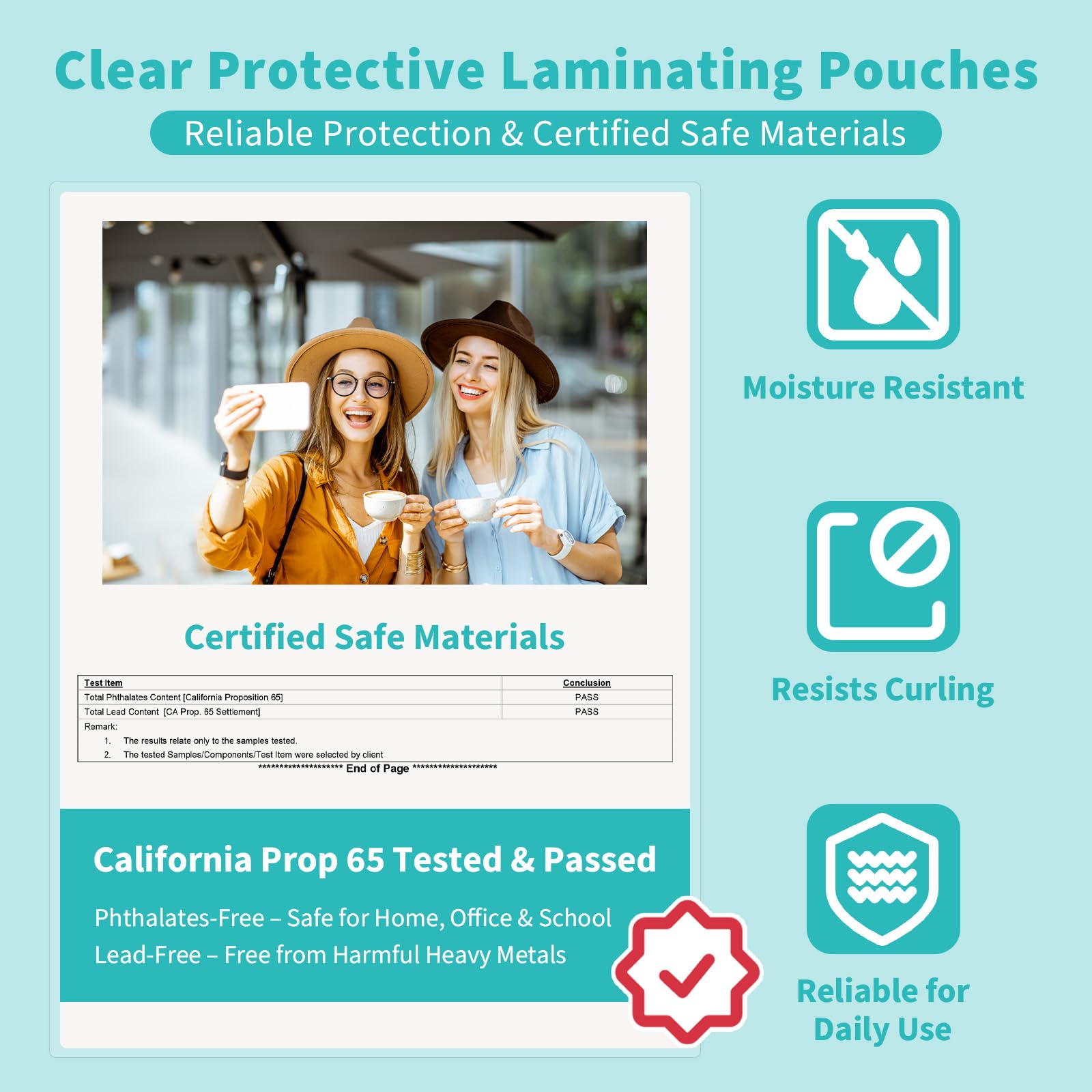 Binditek 100 Pack Thermal Laminating Pouches,3mil Laminating Sheets,9x11.5 Inches, Letter Size , Clear,HeatSeal