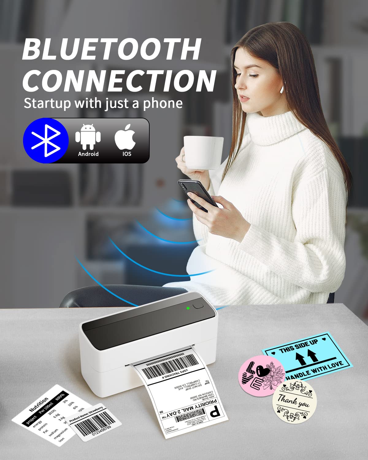Phomemo Shipping Label Printer 4x6 High Speed Thermal Label Printer, Commercial Direct Barcode Printer, Support Windows & MAC System, Compatible with Amazon Ebay Etsy Shopify UPS USPS FedEx etc