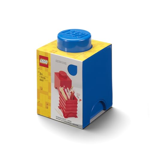 LEGO Blue Storage Box Brick 1 Round Bright