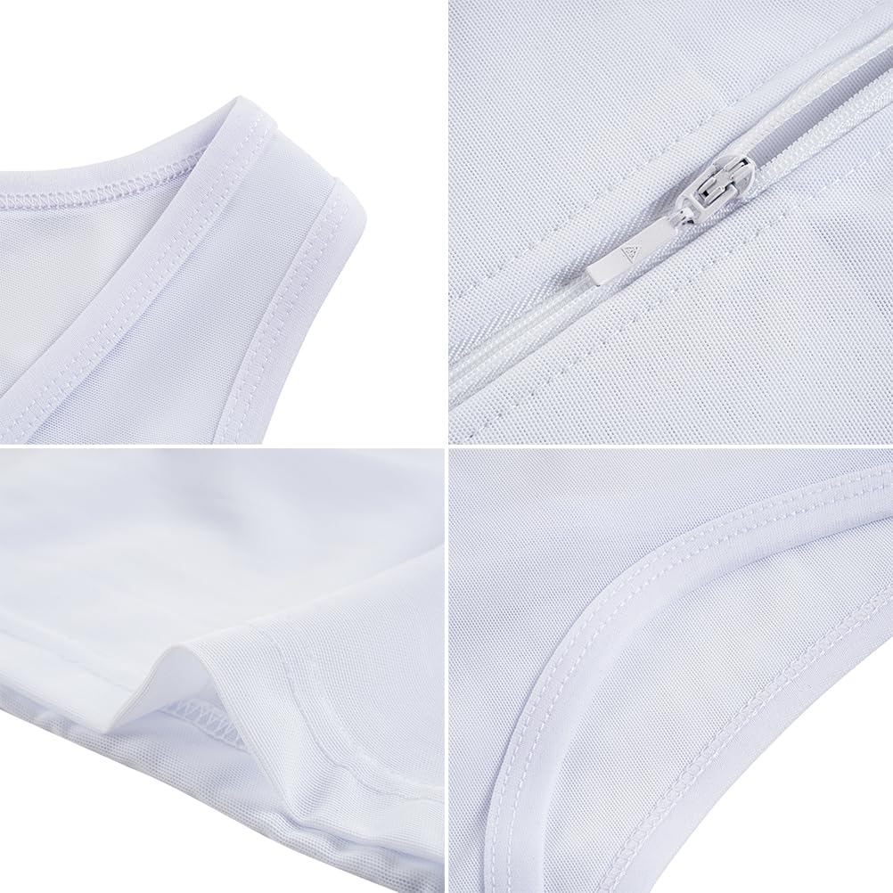 JARAZIN Chest Binder Transgender Binder Trans FTM Tomboy Zipper Breast Binder Bras Tank Top for Women (Small, White)