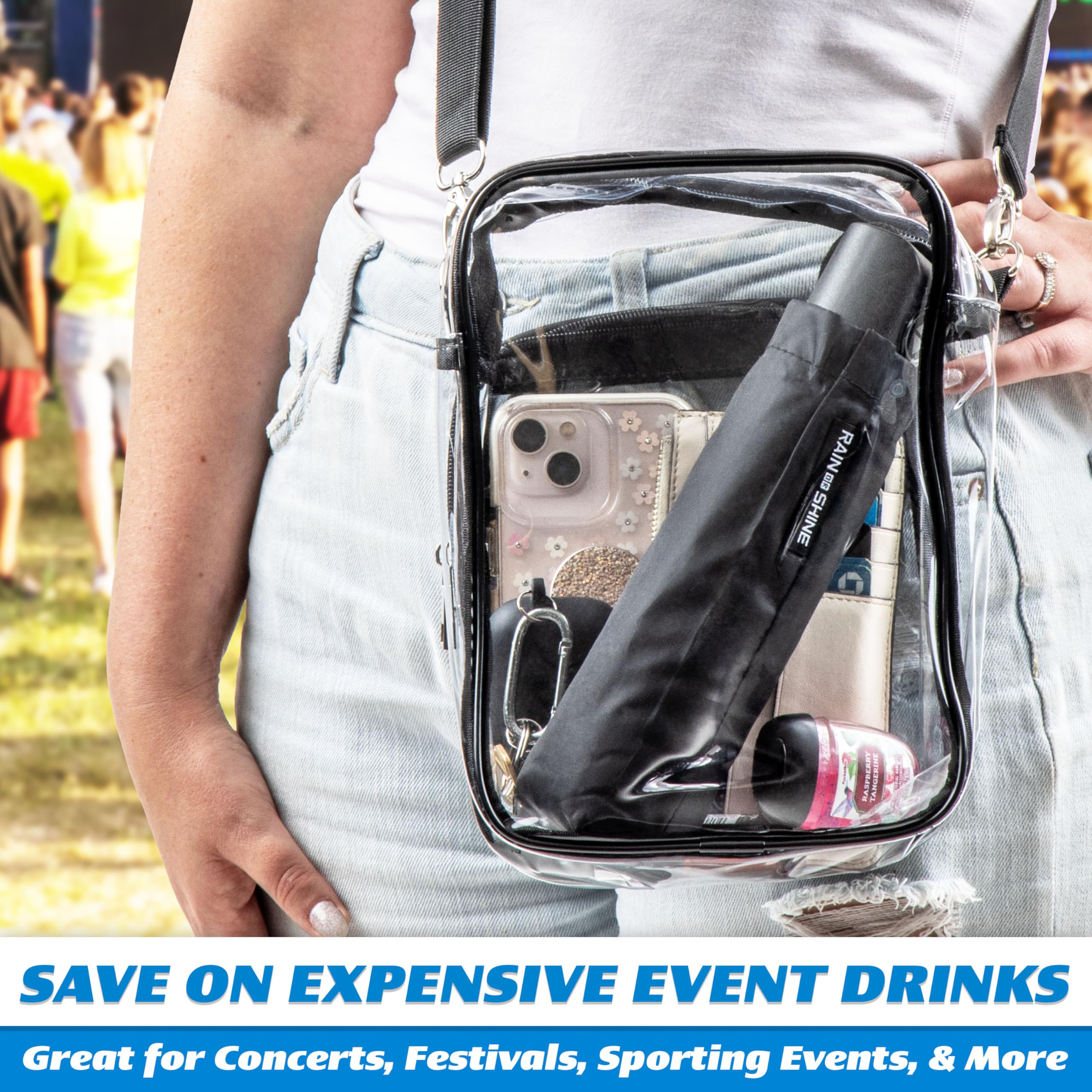 GoPong Rain or Shine Umbrella Flask 2 Pack - Hidden Alcohol Booze Bottles, Includes Funnel and Liquor Bottle Pour Spout