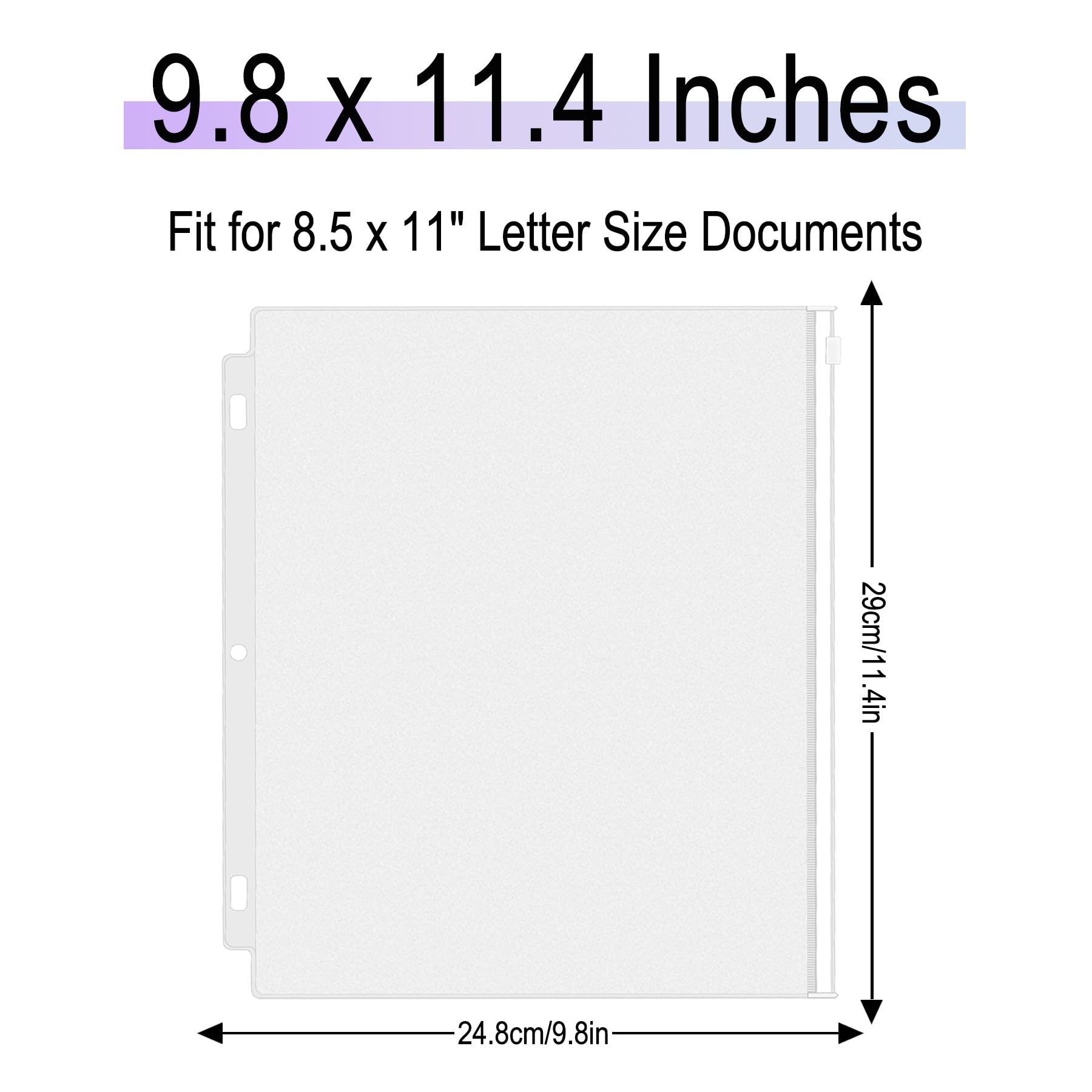 Antner 18 Pack Zipper Binder Pockets for 3 Ring Binder, Clear PVC 3 Holes Letter Size Binder Pouch Document Storage Bags Binder Folders Loose Leaf Inserts Sheet Page Protectors for Office School Home