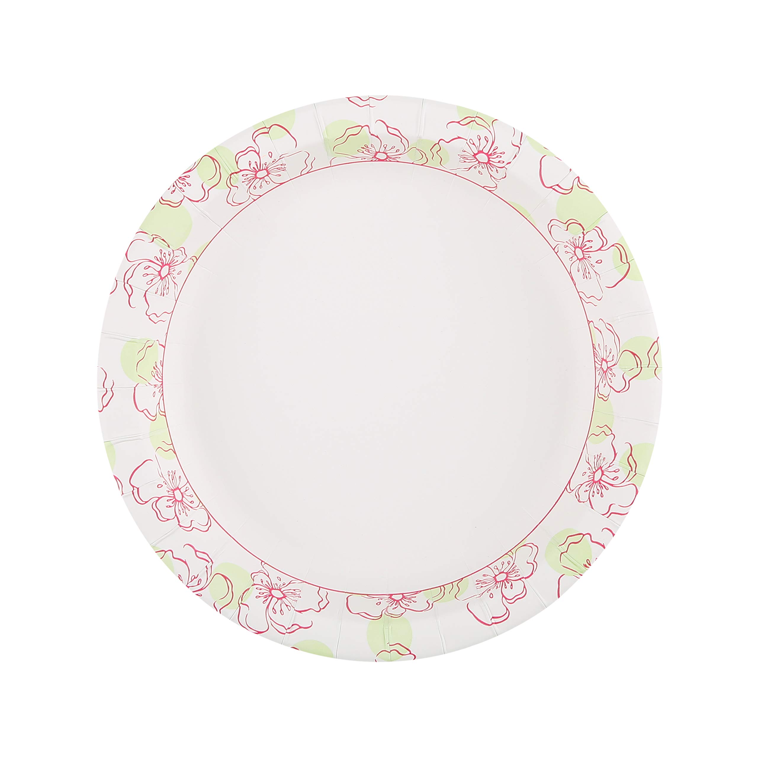 Glad Disposable Paper Plates for All Occasions | Round Soak Proof, Cut Proof, Microwaveable Heavy Duty Disposable Plates | 8.5" Diameter, 50 Count Bulk Paper Plates, Pink Flower Print