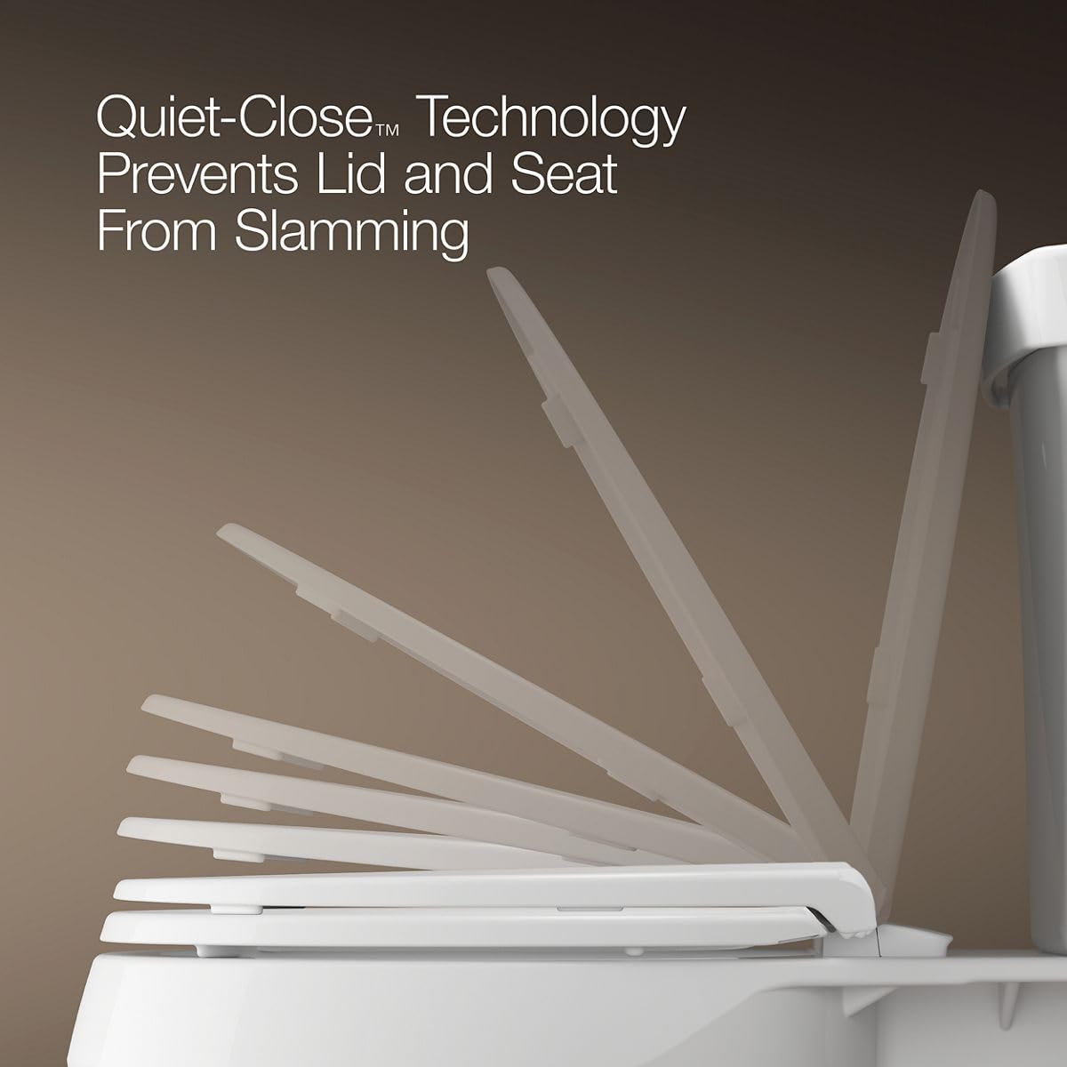 KOHLER Hyten Elevated Quiet-Close Elongated toilet seat, White