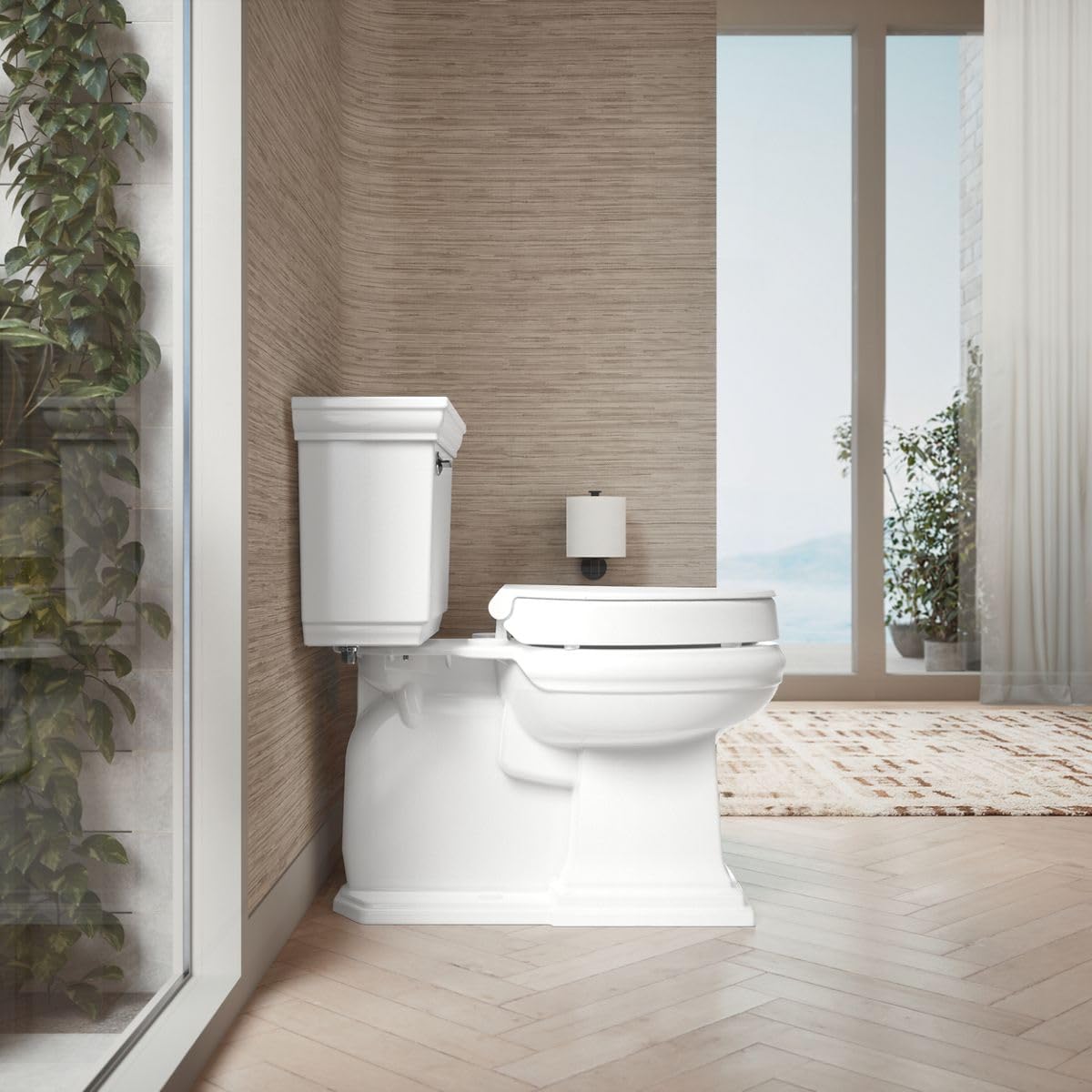 KOHLER Hyten Elevated Quiet-Close Elongated toilet seat, White