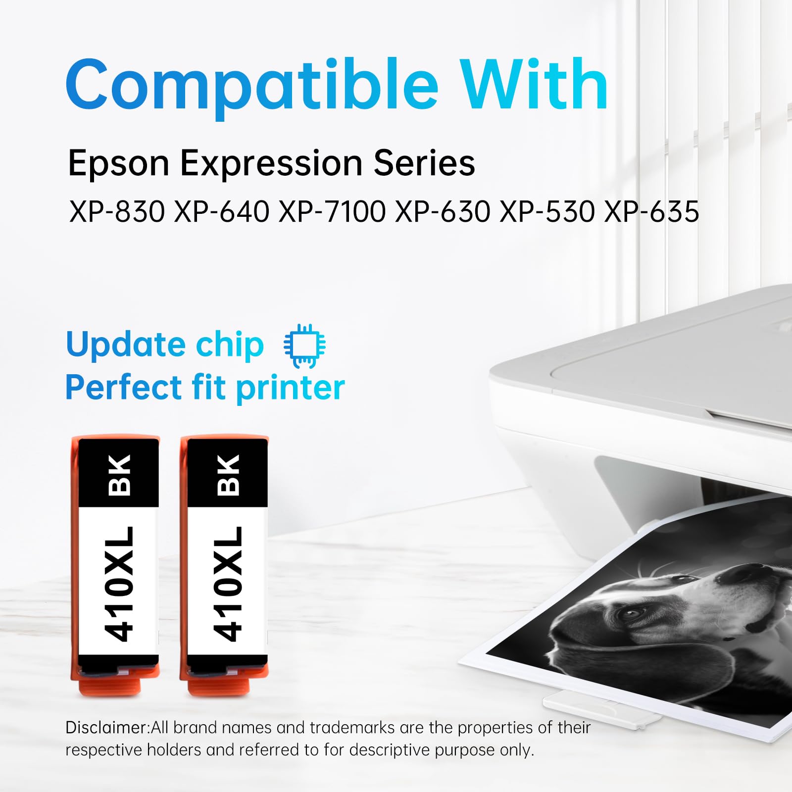 LEMERO Remanufactured Ink Cartridge Replacement for Epson 410XL 410 XL T410XL for Epson Expression XP-830 XP-640 XP-7100 XP-630 XP-530 XP-635 Printer (Black, 2-Pack)