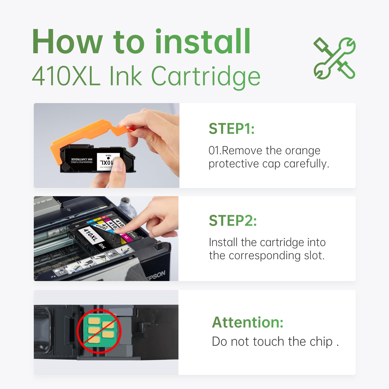 LEMERO Remanufactured Ink Cartridge Replacement for Epson 410XL 410 XL T410XL for Epson Expression XP-830 XP-640 XP-7100 XP-630 XP-530 XP-635 Printer (Black, 2-Pack)