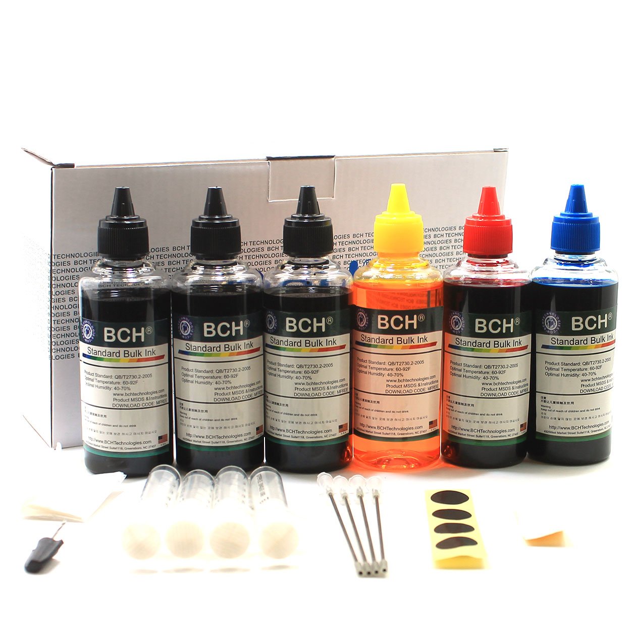 BCH Standard Refill Ink Kit for All Printers - 100 ml x6 (Total 600 ml)