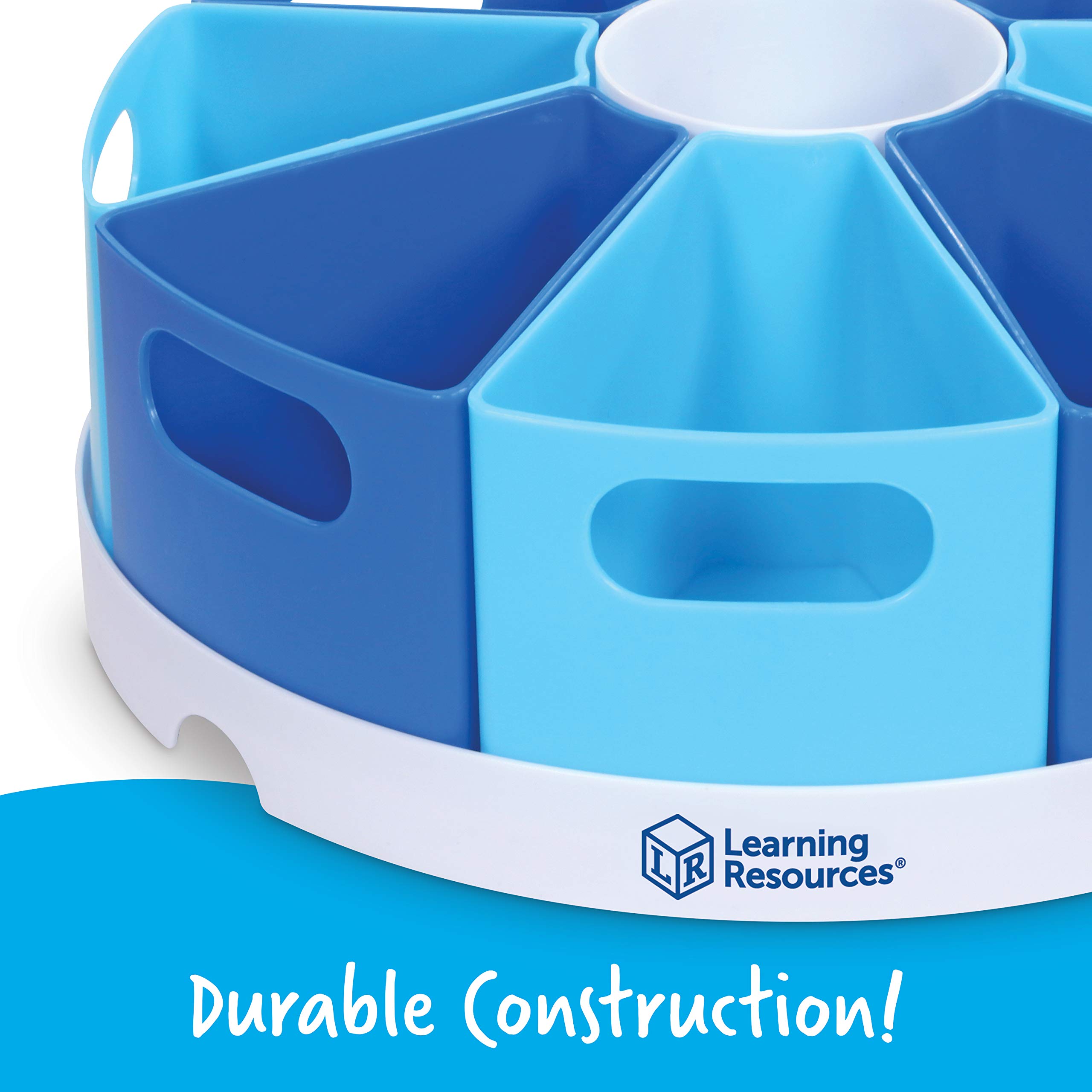 Learning Resources Create-a-Space Storage Center - Blue, Homeschool Storage, Fits 3oz Hand Sanitizer Bottles, Classroom Craft Keeper, 10 Piece Set