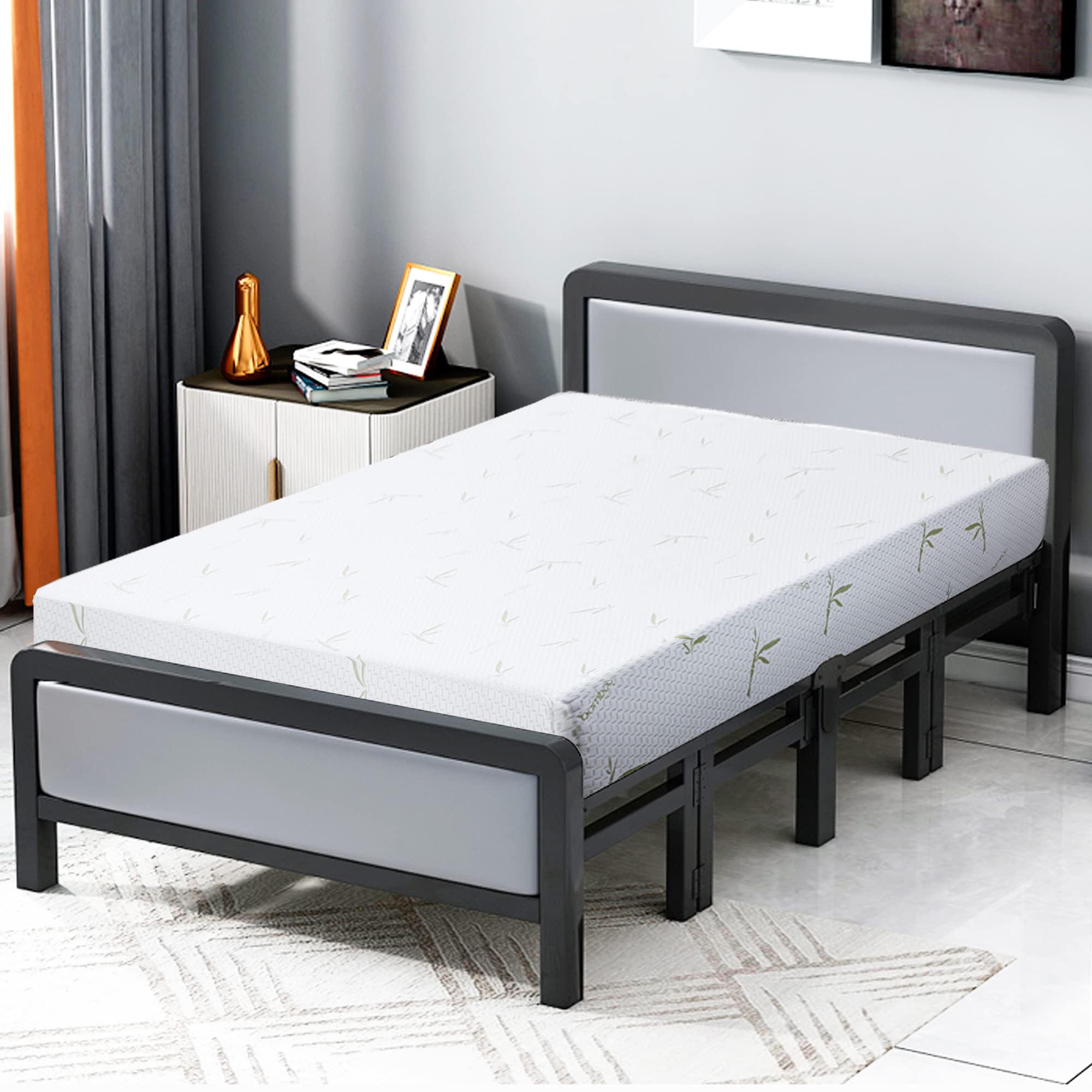 BestMassage 6/8/10 in Gel Memory Foam Mattress Mattresses for Cool Sleep & Pressure Relief,Medium Firm Mattresses CertiPUR-US Certified/Bed-in-a-Box (8 in, Queen)