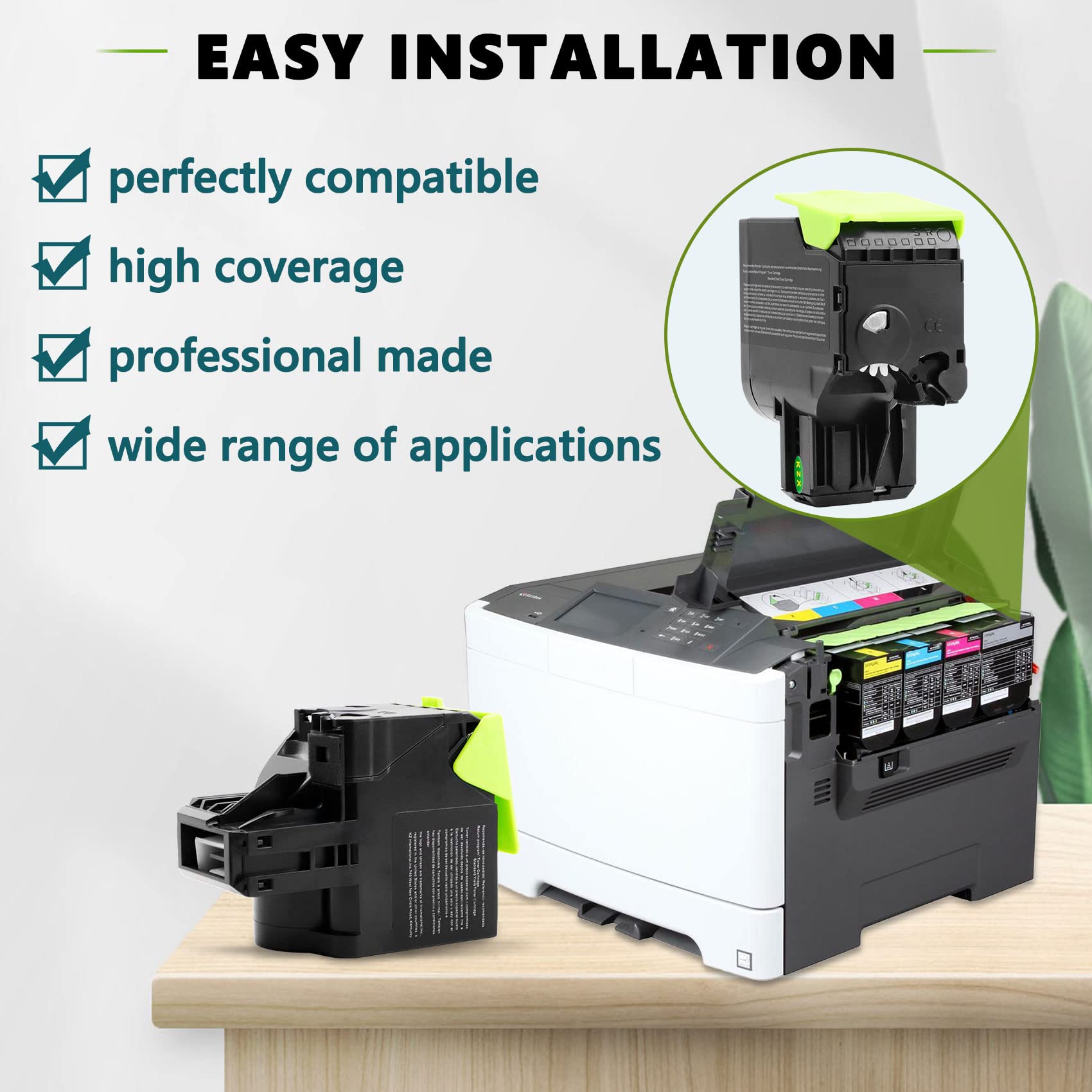 78C10K0 Toner Cartridge Compatible with lexmark CS421 CX421 CS421DN CS521 CX521 CS521DN CS522 CX522 CS522DE CS622 CX622 CS622DE CX622ADE CX625 CX625DE CX625ADHE Printer, 2000 Page Yield - Black
