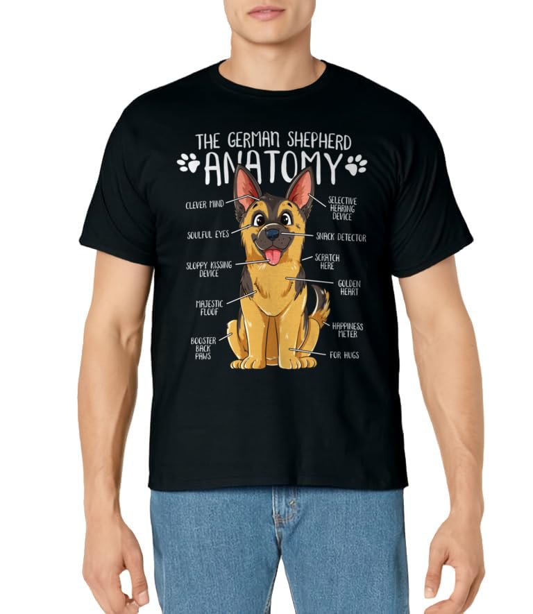 Funny Anatomy German Shepherd Dog Owner T-Shirt