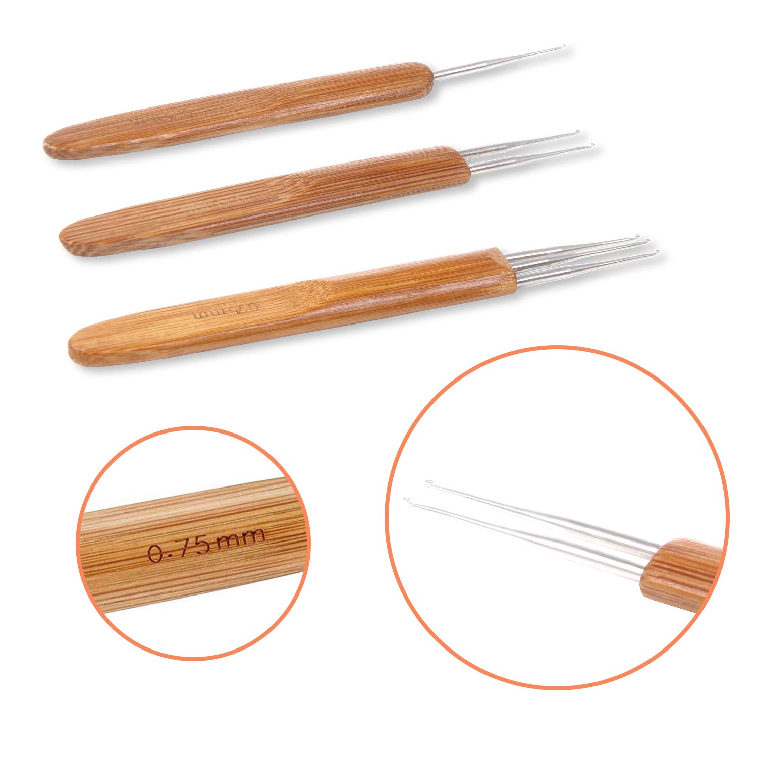 Dreadlock Crochet Hook Tool,Braid Hair Dreadlocks Needle Weaving Crochet for Braid Craft (0.75mm)