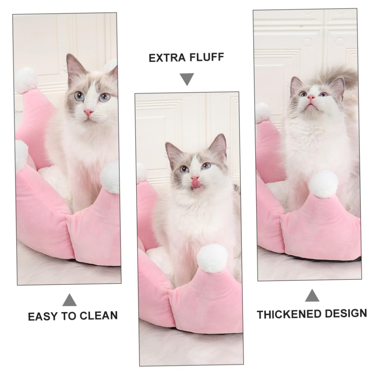 ABOOFAN Warm Pet Nest s Hort Hair House Pet Cat Bed Non-Slip Soft Fluffy Winter Pet Bed