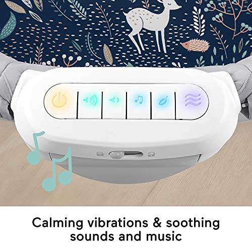 Fisher-Price Baby Crib Soothing View Vibe Bassinet Portable Cradle With Music Vibrations And Slim Fold For Travel, Moonlight Forest [Amazon Exclusive]