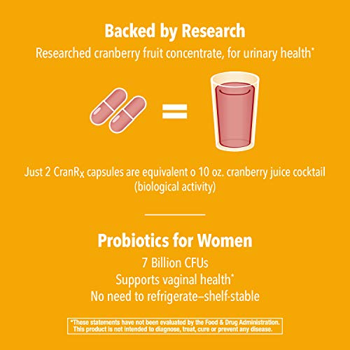 Nature’s Way CranRx Women’s Care with Probiotics, 7 Billion Active Probiotic Cultures, Urinary Health*, 60 Capsules