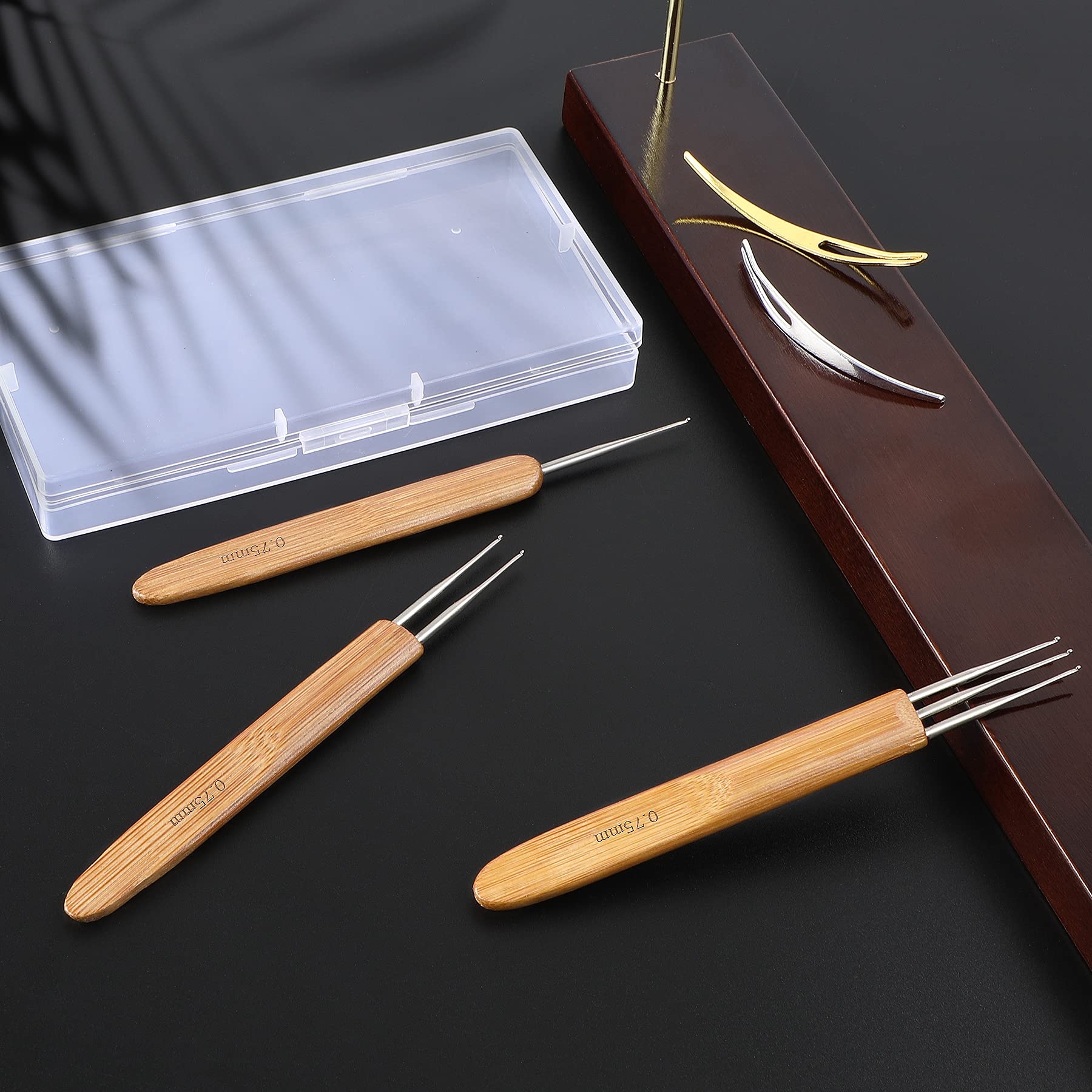 Dreadlock Crochet Hook Tool,Braid Hair Dreadlocks Needle Weaving Crochet for Braid Craft (0.75mm)
