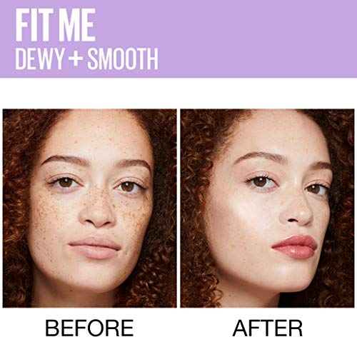 Maybelline Fit Me Dewy + Smooth SPF 18 Liquid Foundation Makeup, Sandy Beige, 1 Count