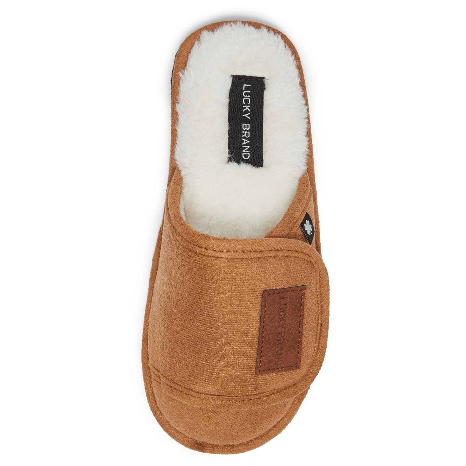 Lucky Brand Boys Slippers - Fuzzy Non Slip Memory Foam House Slippers for Kids - Plush Bedroom Shoes, Tan/2-3 Little Kid