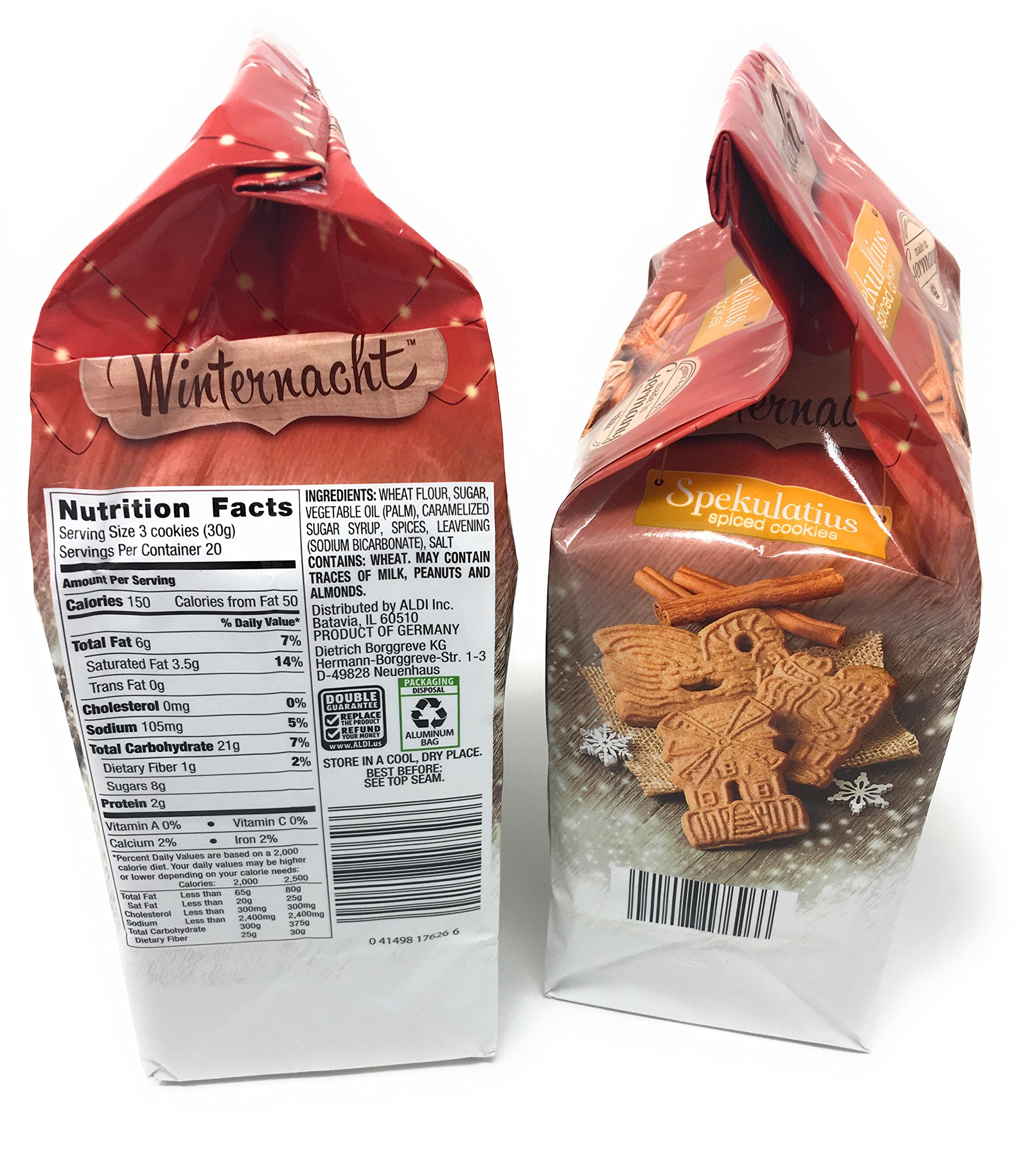 Spiced Cookies, Spekulatius Authentic German Holiday Cookies by Winternacht 600 grams (pack of 2)