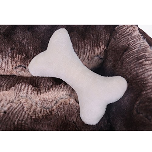 JOYELF Medium Dog Bed with Washable Removable Cover, Rectangle Soft Calming Cat Bed & Sofa, Plush Warming Pet Bed Furniture for Puppy Dogs & Cats with Squeaker Toys as Gift