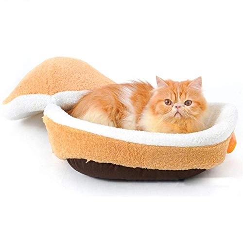 Bed Pink Cat Bed Sleeping Bag Sofas Mat Hamburger Dog House Short Plush Small Bed Warm Kennel Nest Cushion 1Pcs