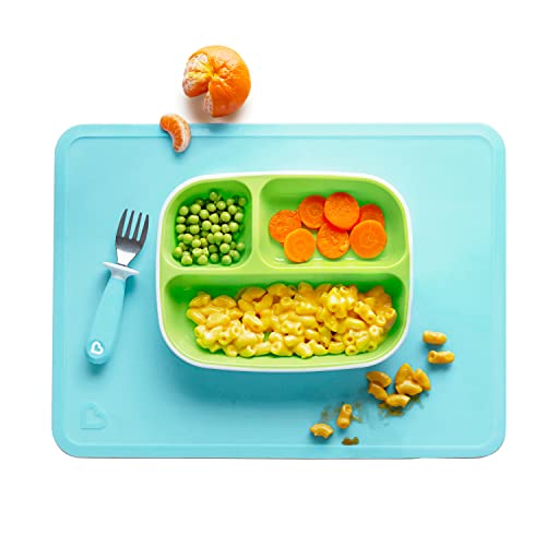 Munchkin® Spotless™ Silicone Placemats for Kids, 2 Pack, Blue/Green