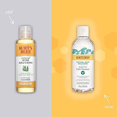 Burt's Bees Natural Acne Solutions Purifying Gel Cleanser, Face Wash for Oily Skin, 5 Oz (Package May Vary)