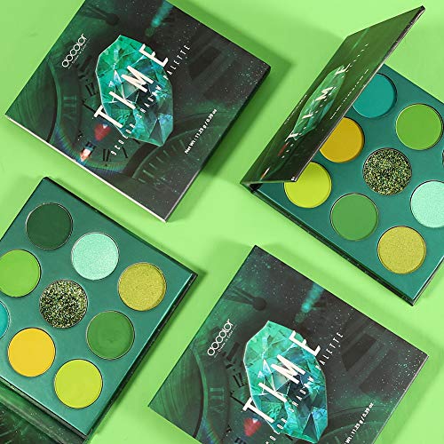 Docolor Eyeshadow Palette 9 Colors Gemstone Shadow Palette Highly Pigmented Mattes Shimmers Naked Smokey Glitter Cream Colorful Powder Blendable Long Lasting Waterproof Makeup Palette-Green