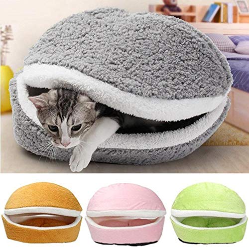 Bed Gray Cat Bed Sleeping Bag Sofas Mat Hamburger Dog House Short Plush Small Bed Warm Kennel Nest Cushion 1Pcs