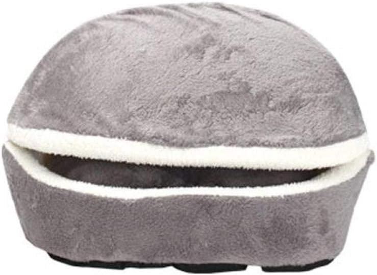 Bed Gray Cat Bed Sleeping Bag Sofas Mat Hamburger Dog House Short Plush Small Bed Warm Kennel Nest Cushion 1Pcs