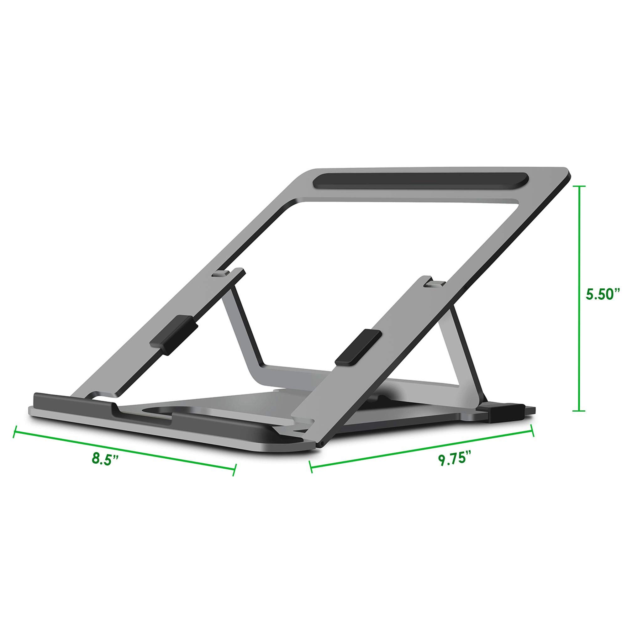 Magichold Portable Height Adjustable Folding Laptop Stand,Lightweight Anti-Slip Laptop Riser | Aluminum Notebook/Tablet Stand Compatible with MacBook Pro/Air,ipad Pro,HP, Dell & Any Laptops (Silver)