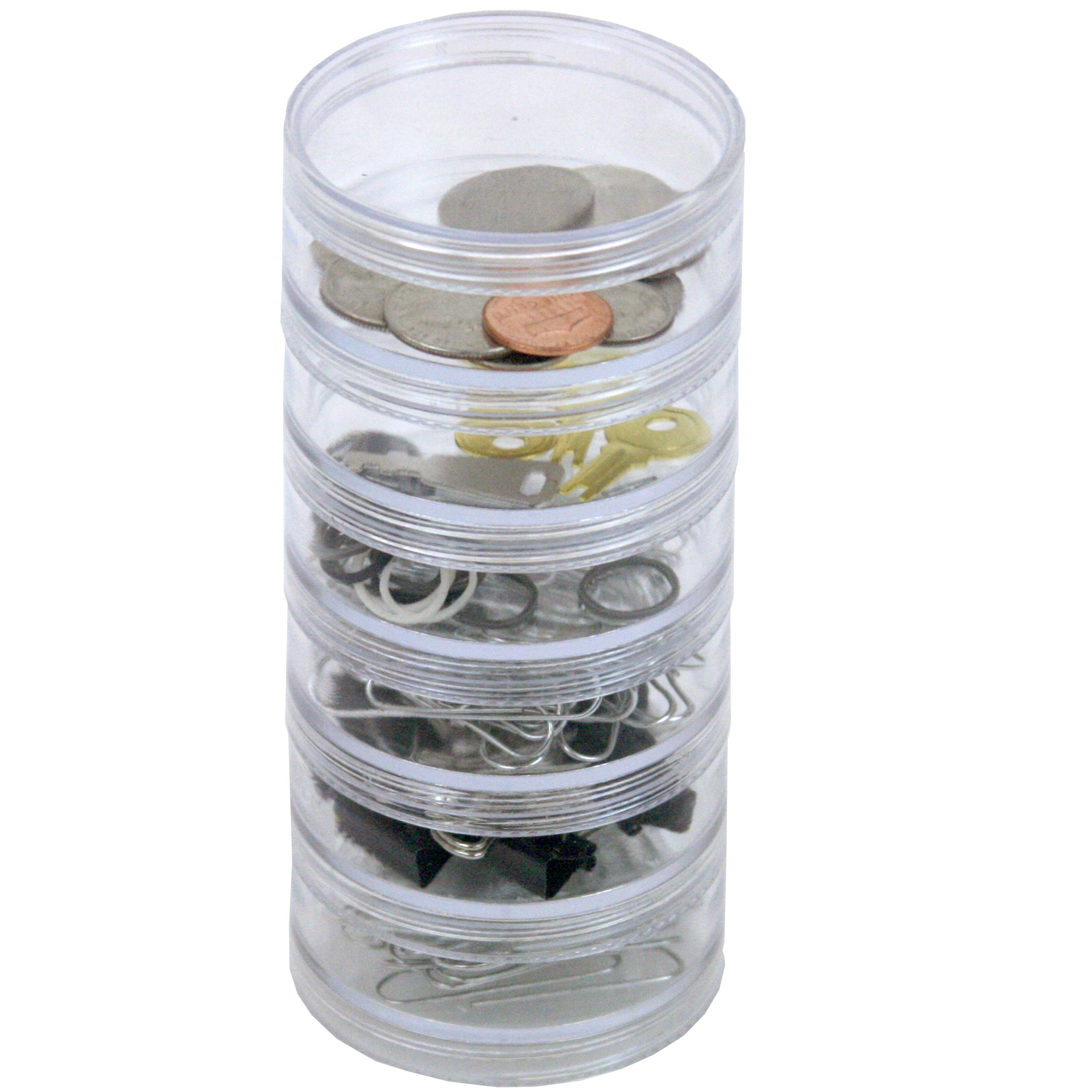Paylak CNTB111-6 Storage Stackable Containers 6 for Beads Crafts 2.75" Round