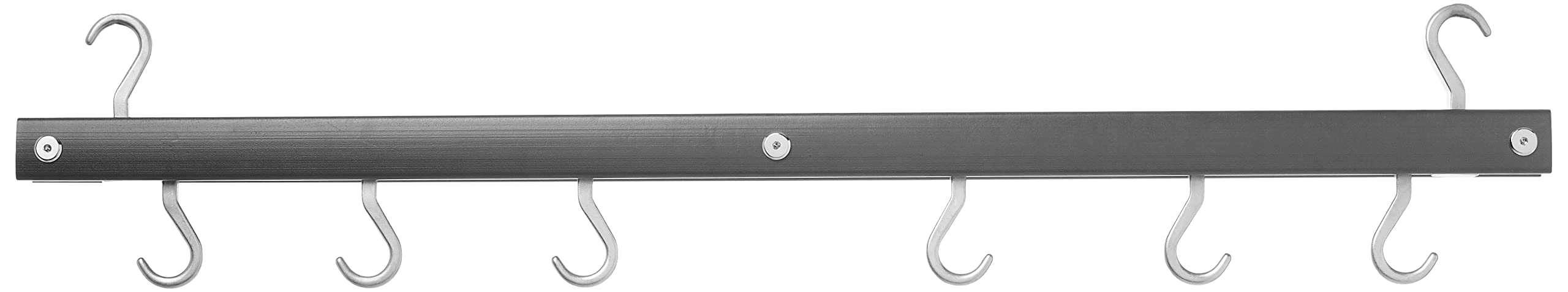 J.K. Adams 36-Inch-by-12-Inch Hardwood Ceiling Mini Bar Pot Rack, Metallic Gray